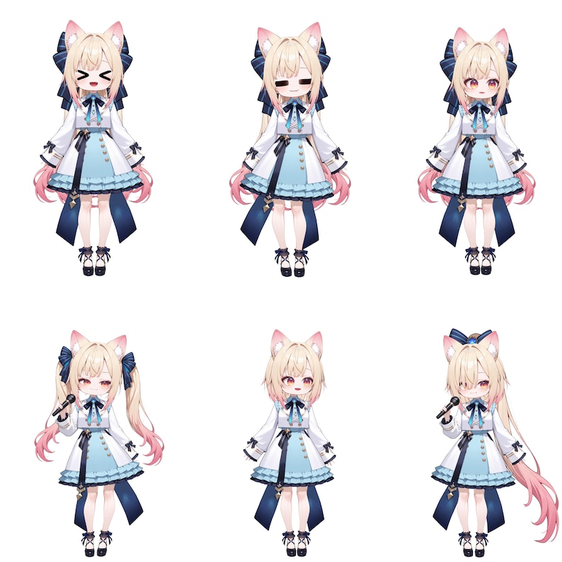 Live2d Model: Cat-eared Idol Girl – Vtuber Model FULLY RIGGED - Ready ...