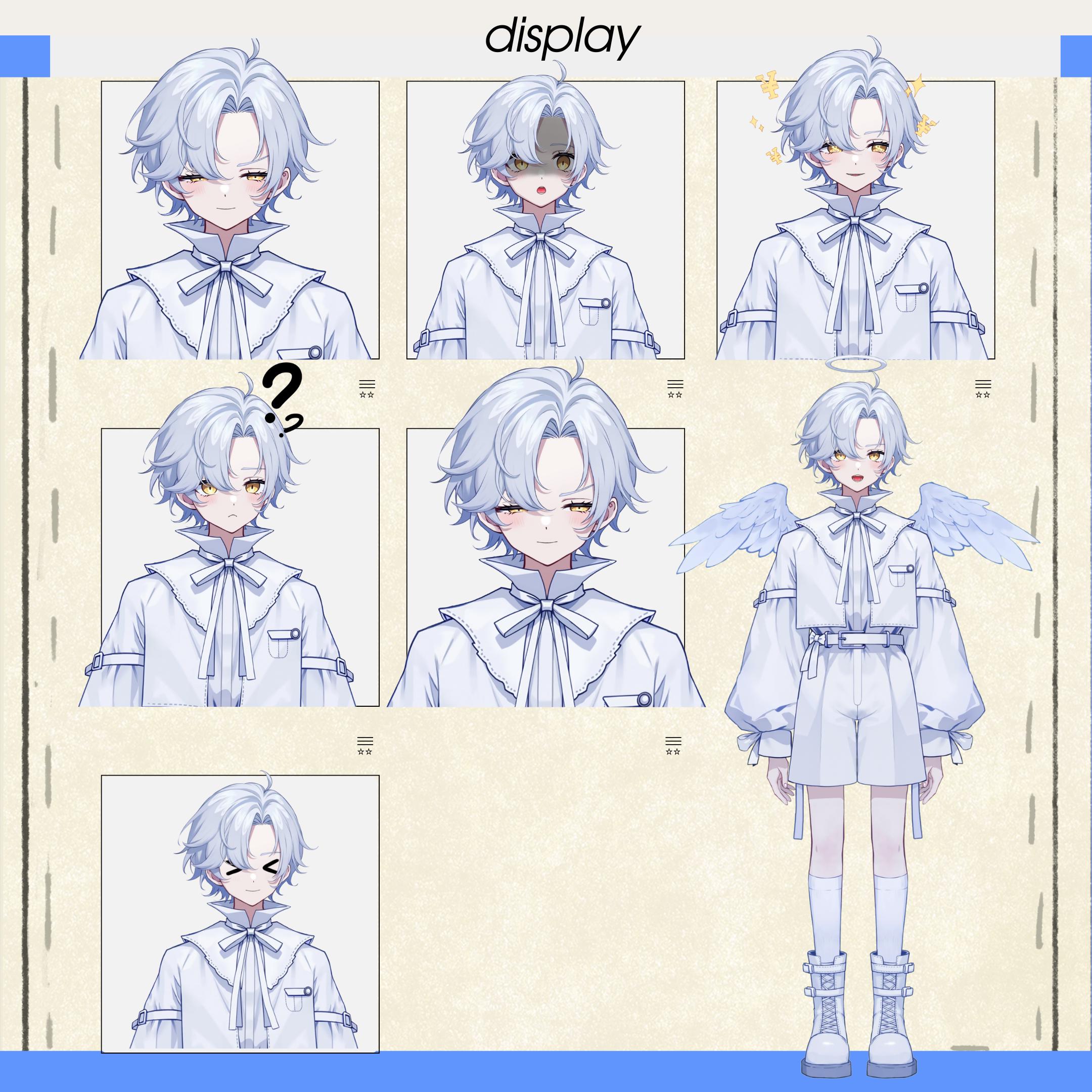 Live2d Model: White Hair Angel Boy DLC | Vtuber Model | FULLY RIGGED ...