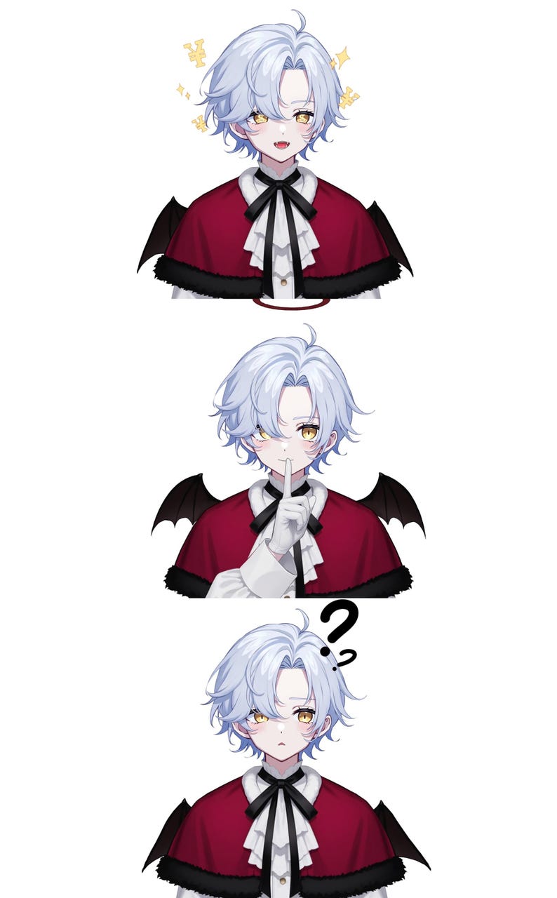 Live2d Model: White Hair Angel Boy Halloween Edition Vampire – Vtuber ...