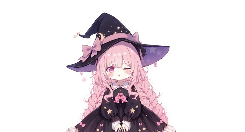 Live2d Model: Pink Little Witch – Vtuber Model FULLY RIGGED - Ready to ...