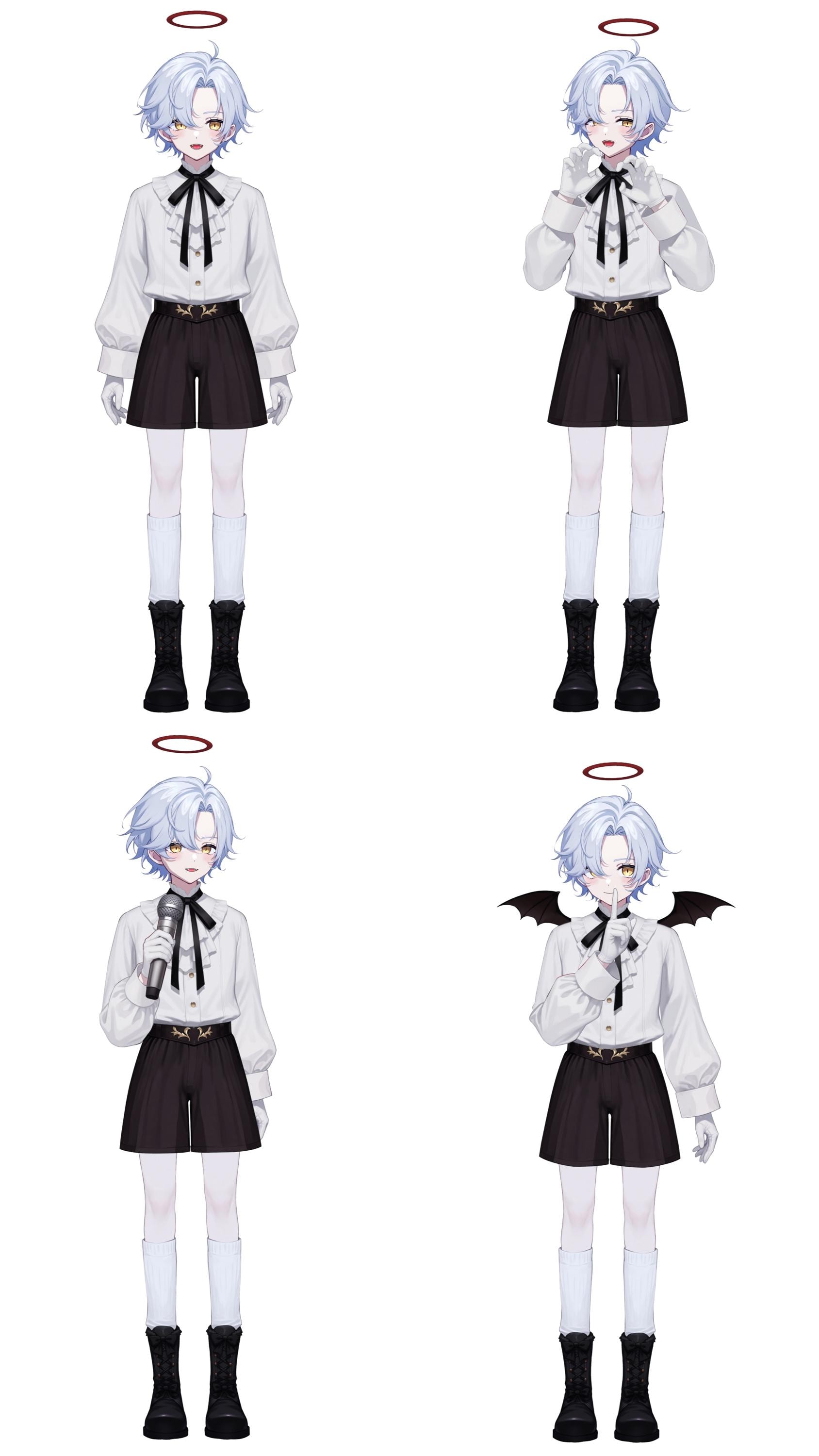 Live2d Model: White Hair Angel Boy Halloween Edition Vampire – Vtuber ...