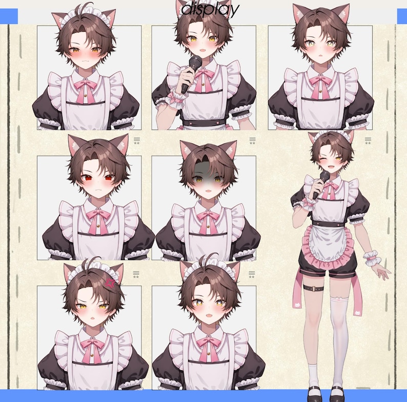 Live2d Model: Mimi Cat-eared Femboy Maid - Vtuber Model FULLY RIGGED ...