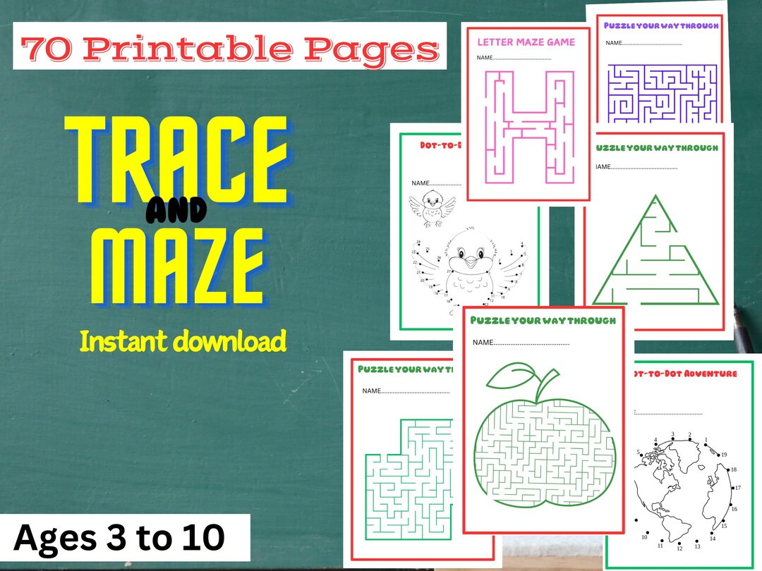 Fun & Engaging Activity Book: Mazes, Dot-to-dot, and Tracing and ...
