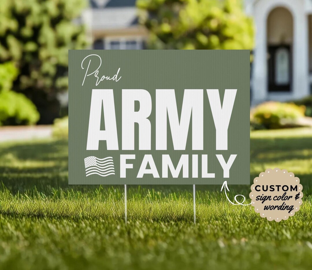 Custom Proud Army Family Yard Sign Military Pride Yard Decoration ...