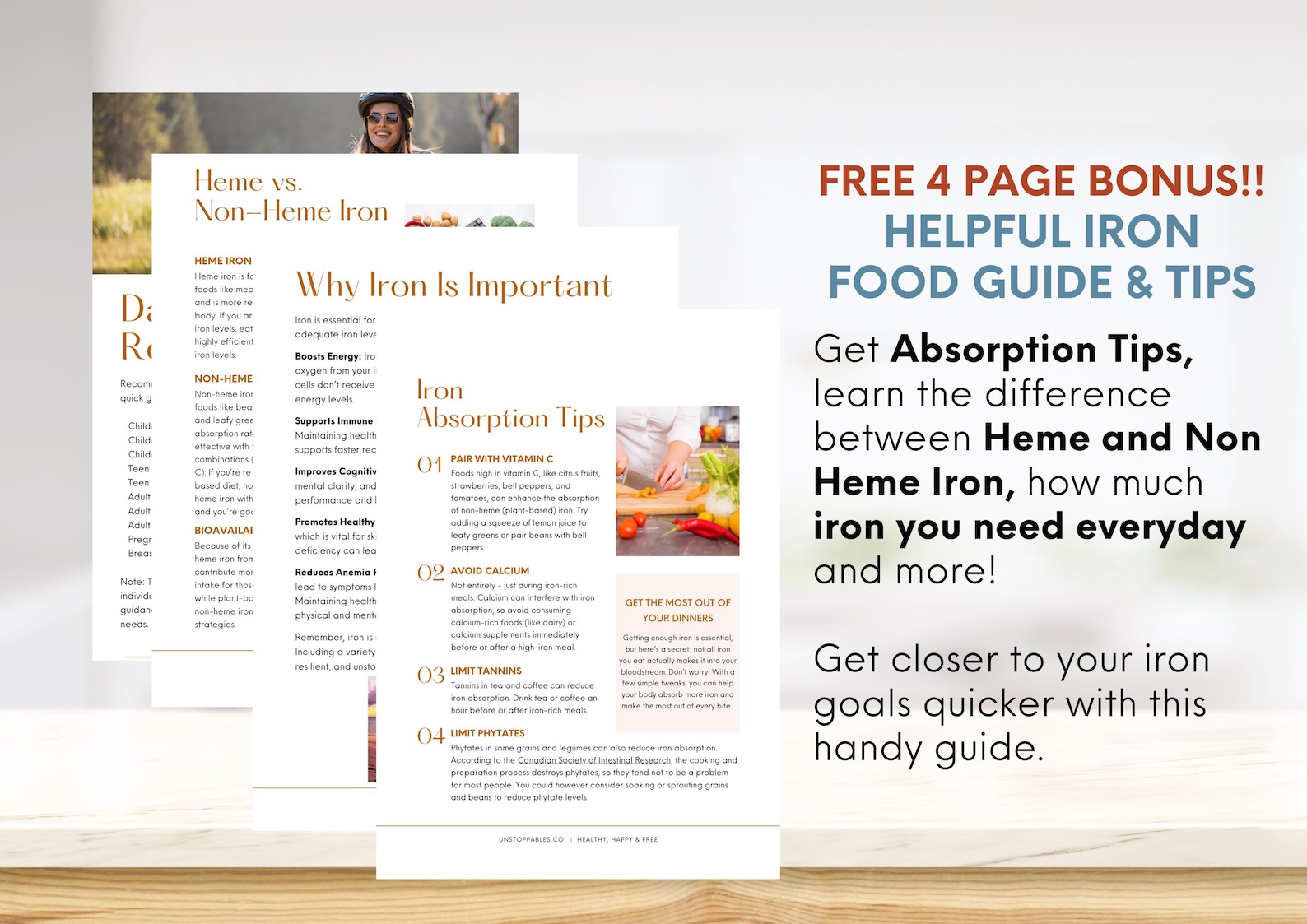 High Iron Food List Iron Rich Food Guide & Checklist Perfect for Anemia ...