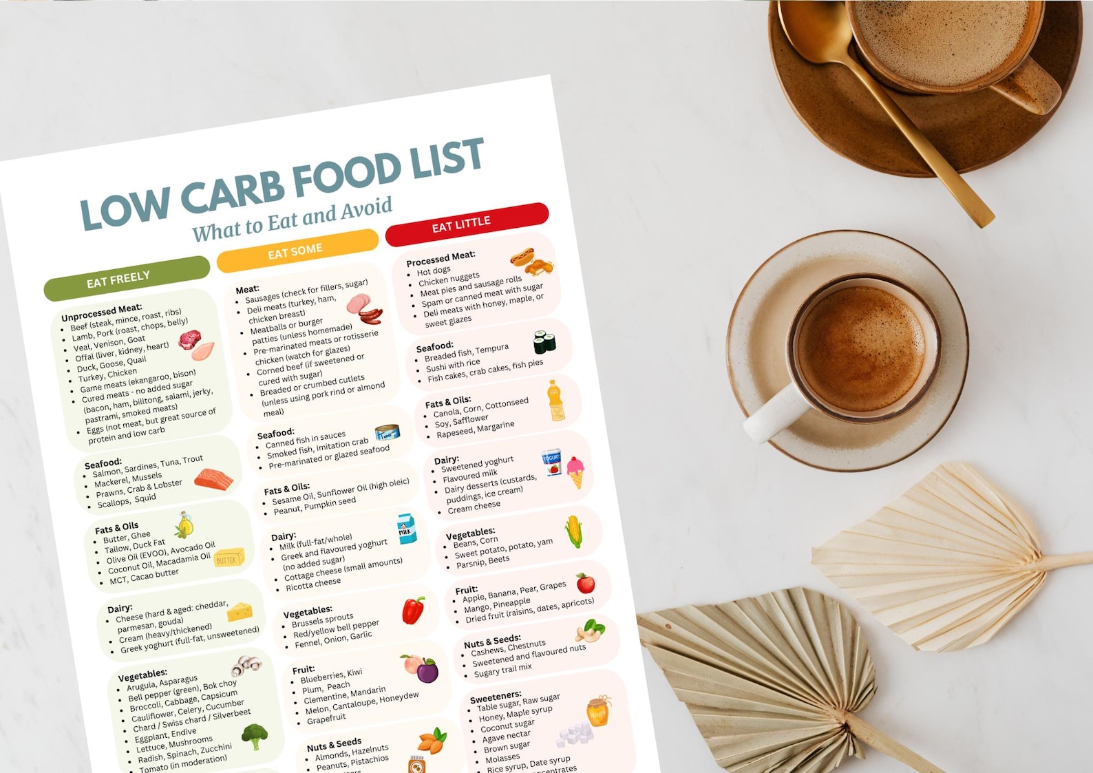 Low Carb Food List - Keto Diet Guide - Diabetic Meal Planning - Reduce ...