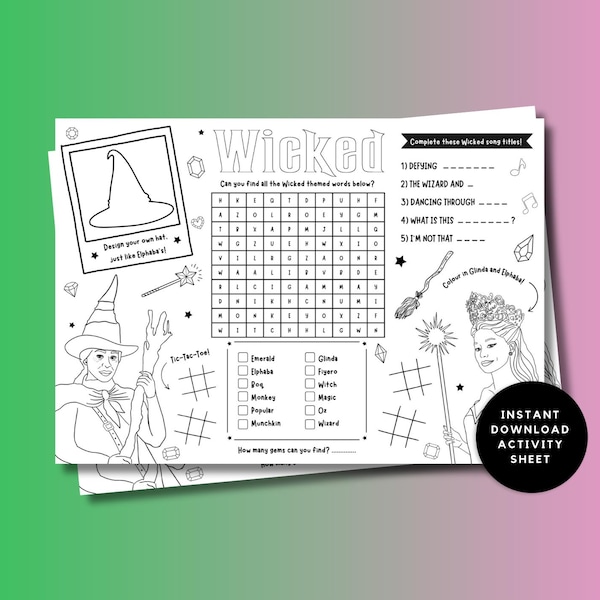 Wicked Game Printable - Etsy