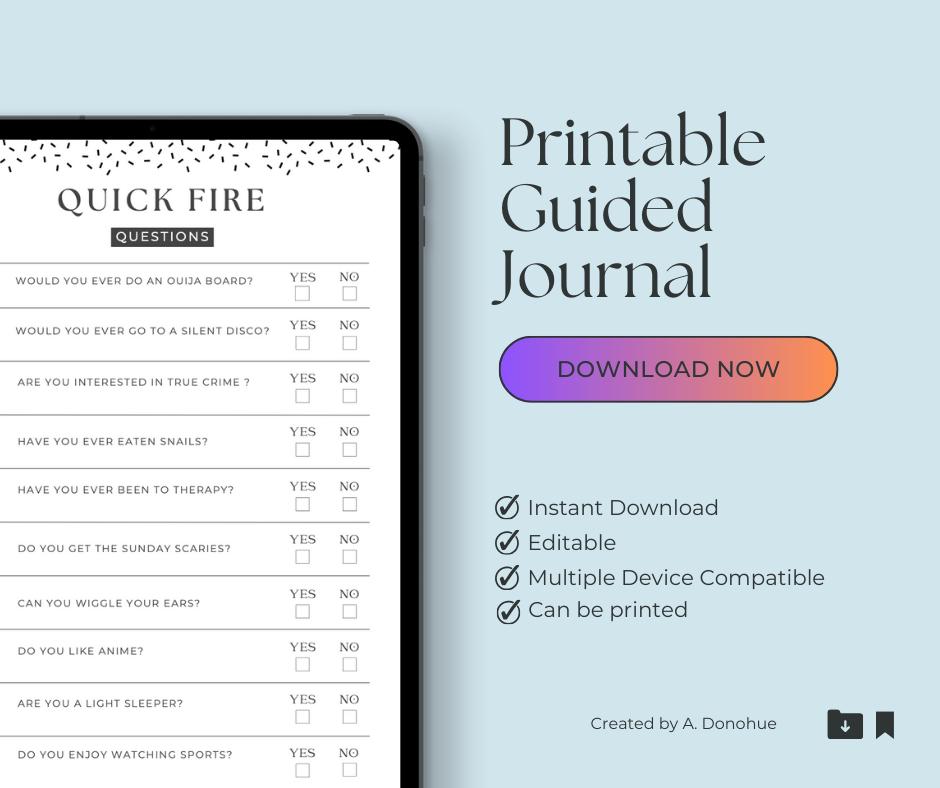 1200 Guided Journal Prompts: All About Me - Etsy