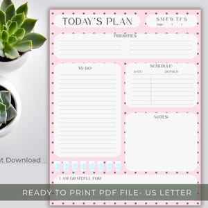 Dots Printable Daily Planner, Today's to Do List, Priorities, Schedule ...