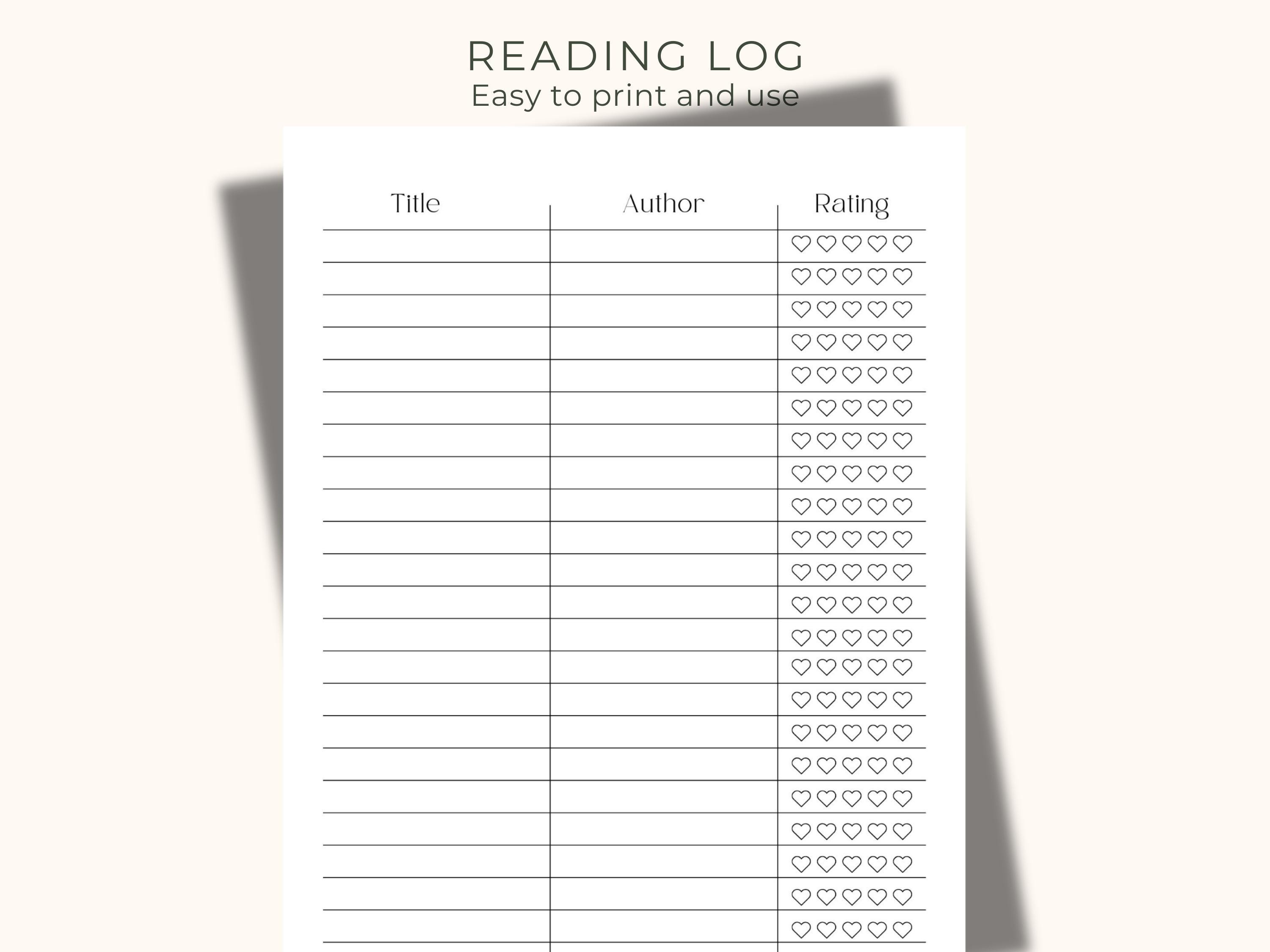 Printable Reading Log Tracker Book Tracker Clean Dotted Design PDF ...