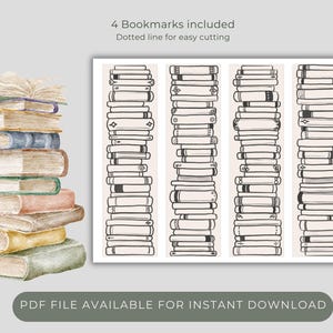 Book Reading Tracker Colorable Printable Bookmarks | 4 Designs - 1 PDF ...