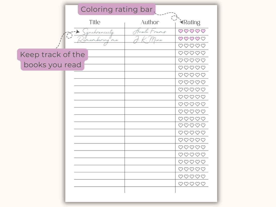 Printable Reading Log Tracker Book Tracker Clean Dotted Design PDF ...