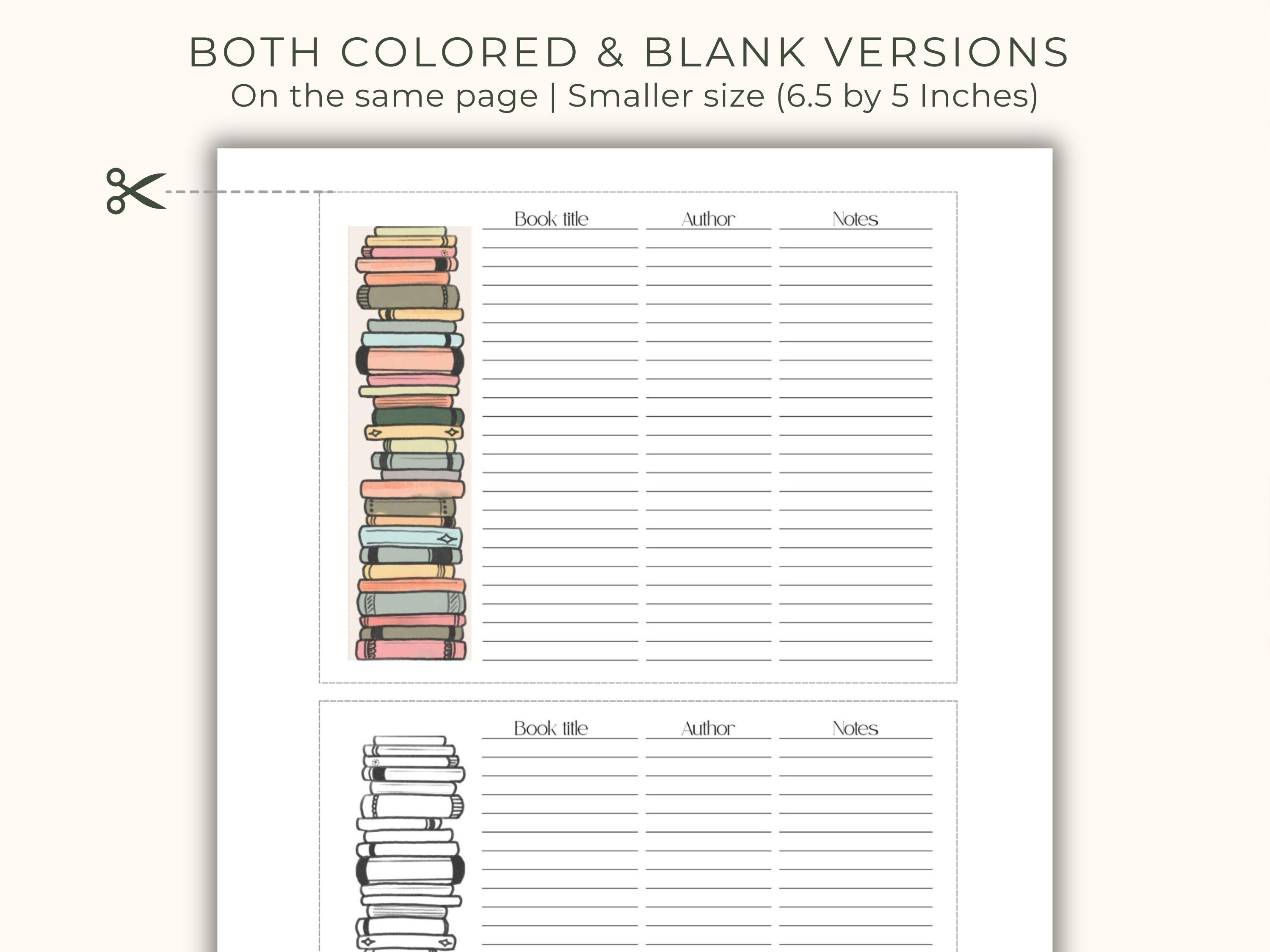 Printable Reading Tracker Coloring Book Log PDF File Digital Download ...