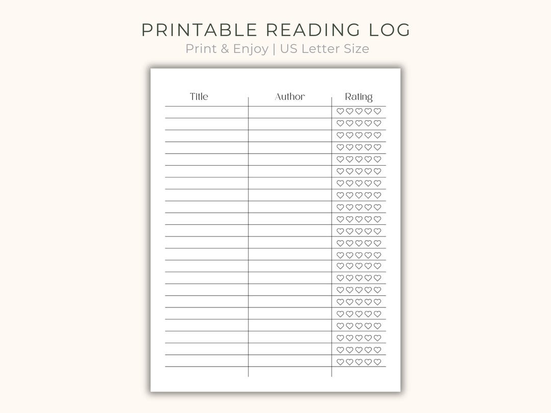 Printable Reading Log Tracker Book Tracker Clean Dotted Design PDF ...