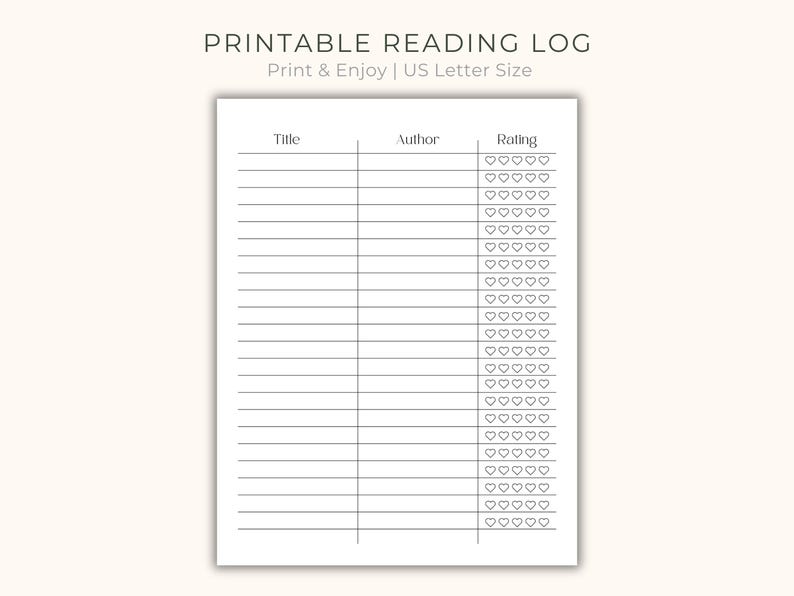 Printable Reading Log Tracker Book Tracker Clean Dotted Design PDF ...