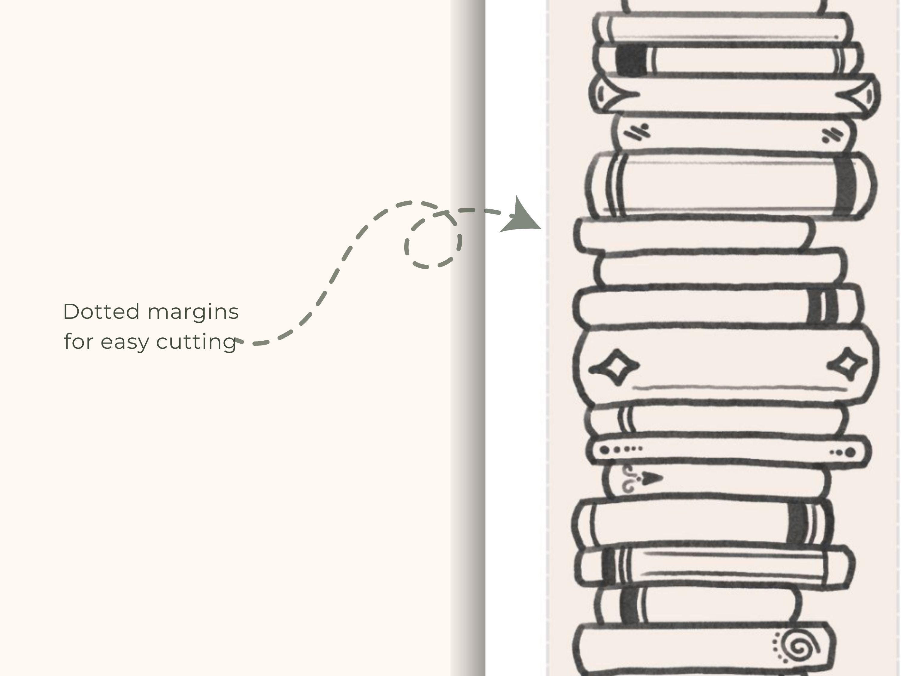 Book Reading Tracker Colorable Printable Bookmarks | 4 Designs - 1 PDF ...