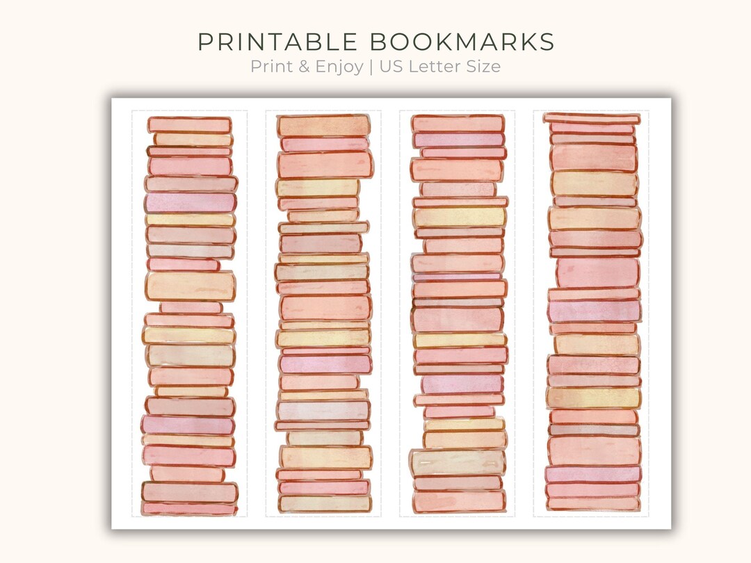 Printable Reading Tracker Bookmarks | 4 Designs in 1 PDF Digital ...