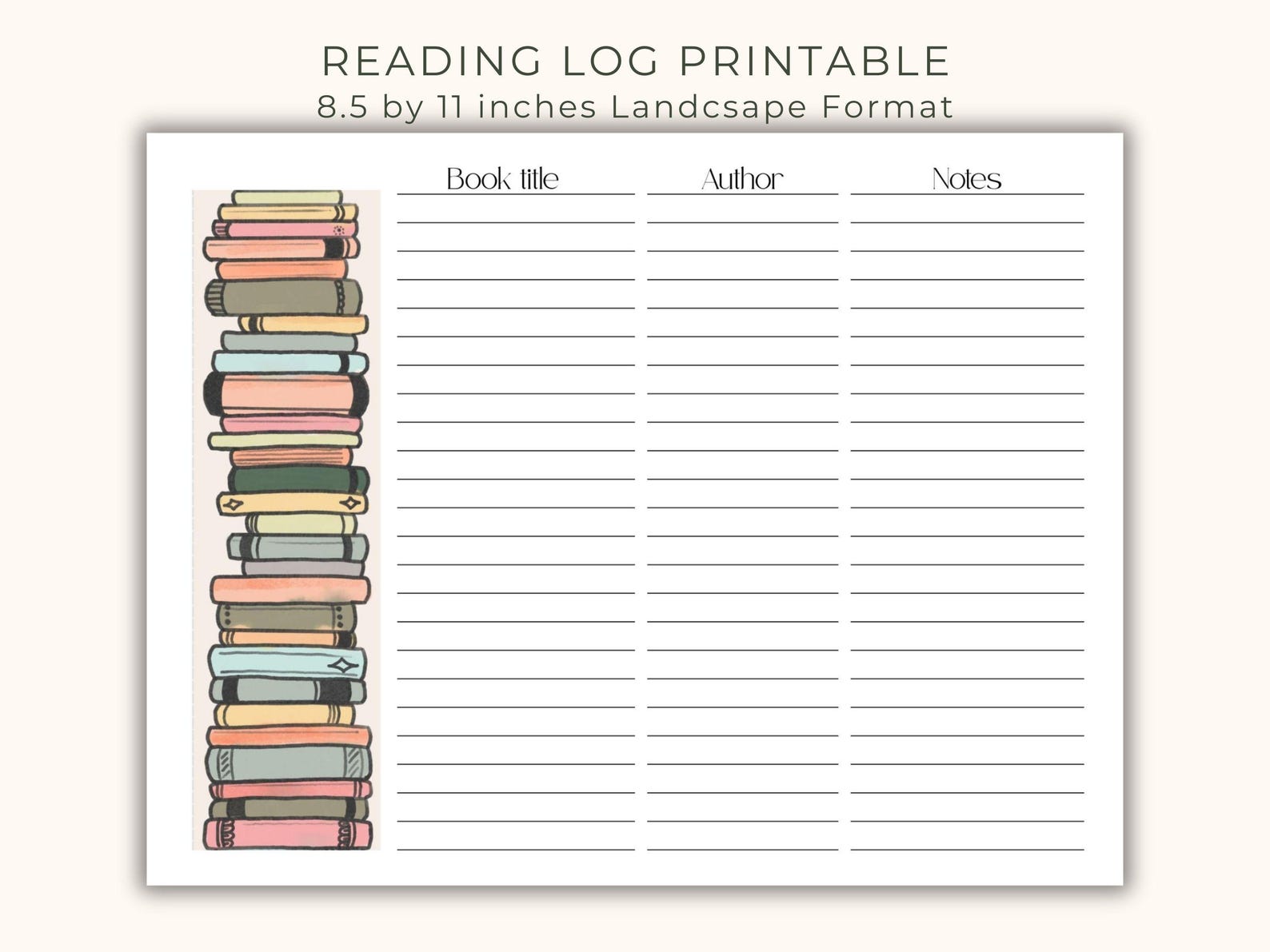 Printable Reading Tracker Coloring Book Log PDF File Digital Download ...