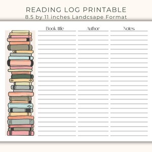 Printable Reading Tracker Coloring Book Log PDF File Digital Download ...
