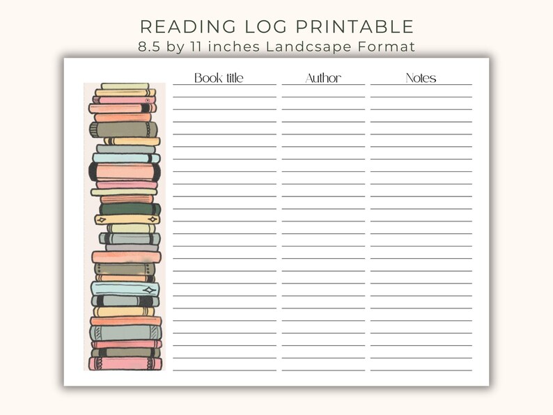 Printable Reading Tracker Coloring Book Log PDF File Digital Download ...