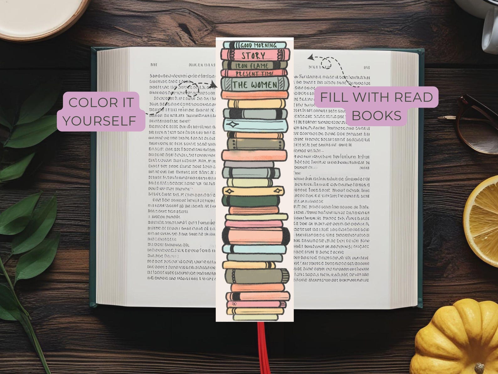 Book Reading Tracker Colorable Printable Bookmarks | 4 Designs - 1 PDF ...