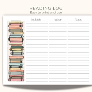Printable Reading Tracker Coloring Book Log PDF File Digital Download ...