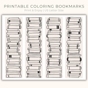Book Reading Tracker Colorable Printable Bookmarks | 4 Designs - 1 PDF ...