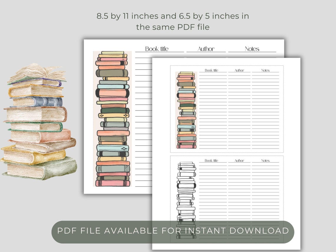 Printable Reading Tracker Coloring Book Log PDF File Digital Download ...