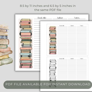 Printable Reading Tracker Coloring Book Log PDF File Digital Download ...