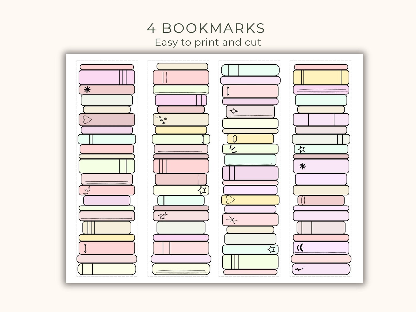 Book Reading Tracker Printable Bookmarks | 4 Designs in 1 PDF Digital ...
