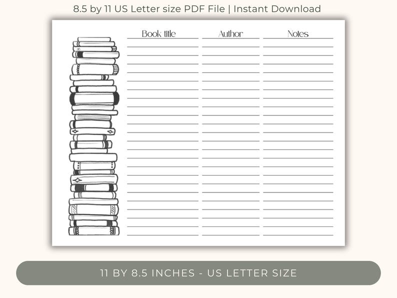 Printable Reading Tracker Coloring Book Log PDF File Digital Download ...