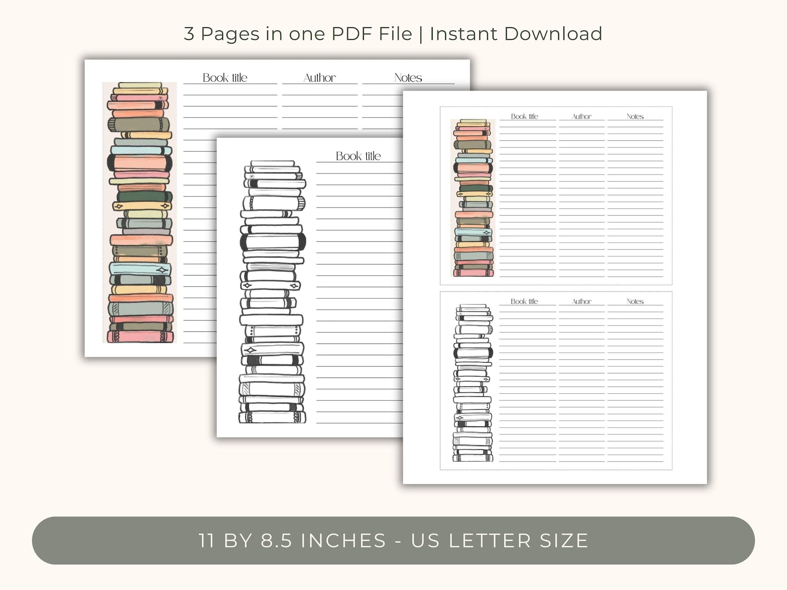 Printable Reading Tracker Coloring Book Log PDF File Digital Download ...