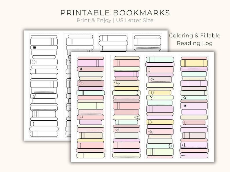 Book Reading Tracker Printable Bookmarks | 4 Designs in 1 PDF Digital ...