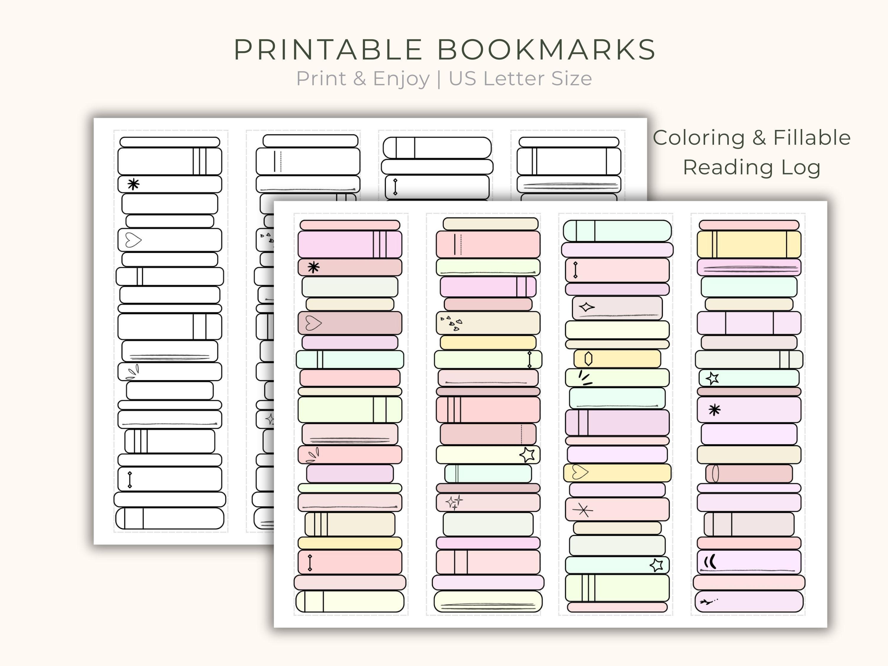 Book Reading Tracker Printable Bookmarks | 4 Designs in 1 PDF Digital ...