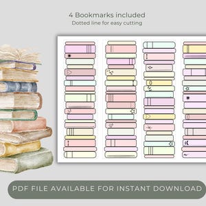 Book Reading Tracker Printable Bookmarks | 4 Designs in 1 PDF Digital ...