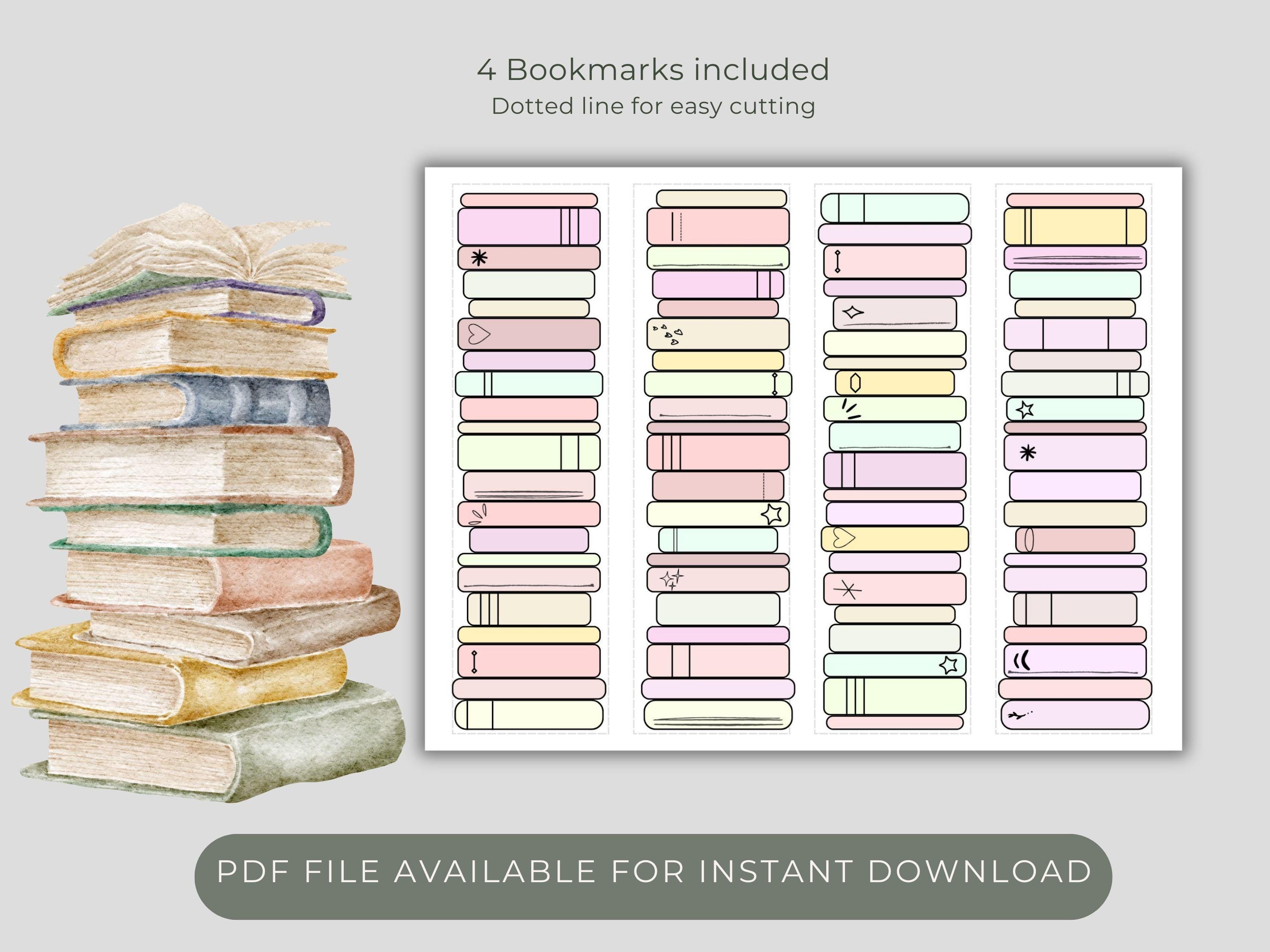 Book Reading Tracker Printable Bookmarks | 4 Designs in 1 PDF Digital ...