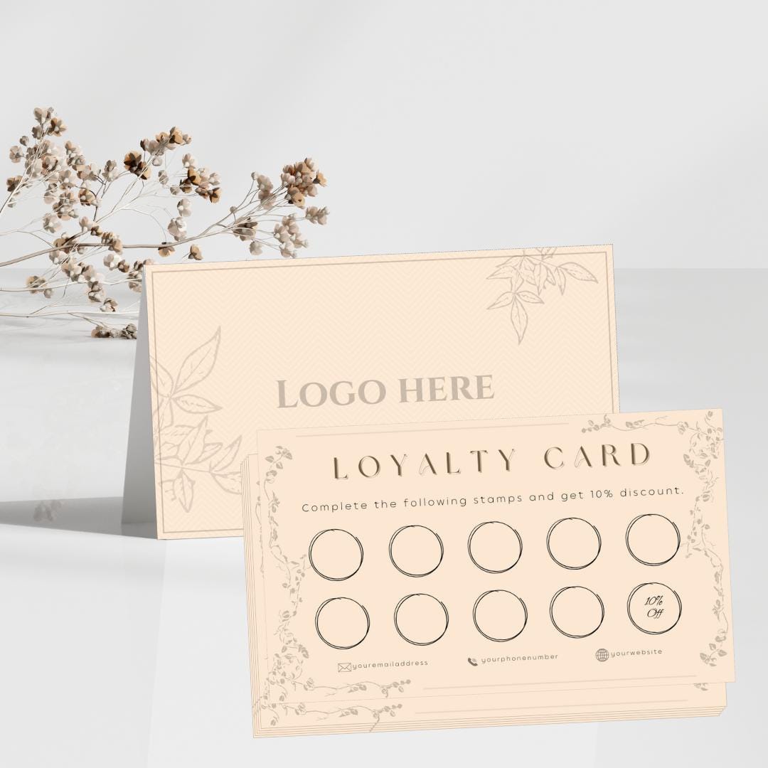 Loyalty Card Template, Punch Card, Loyalty Stamp Card, Loyalty Cards ...