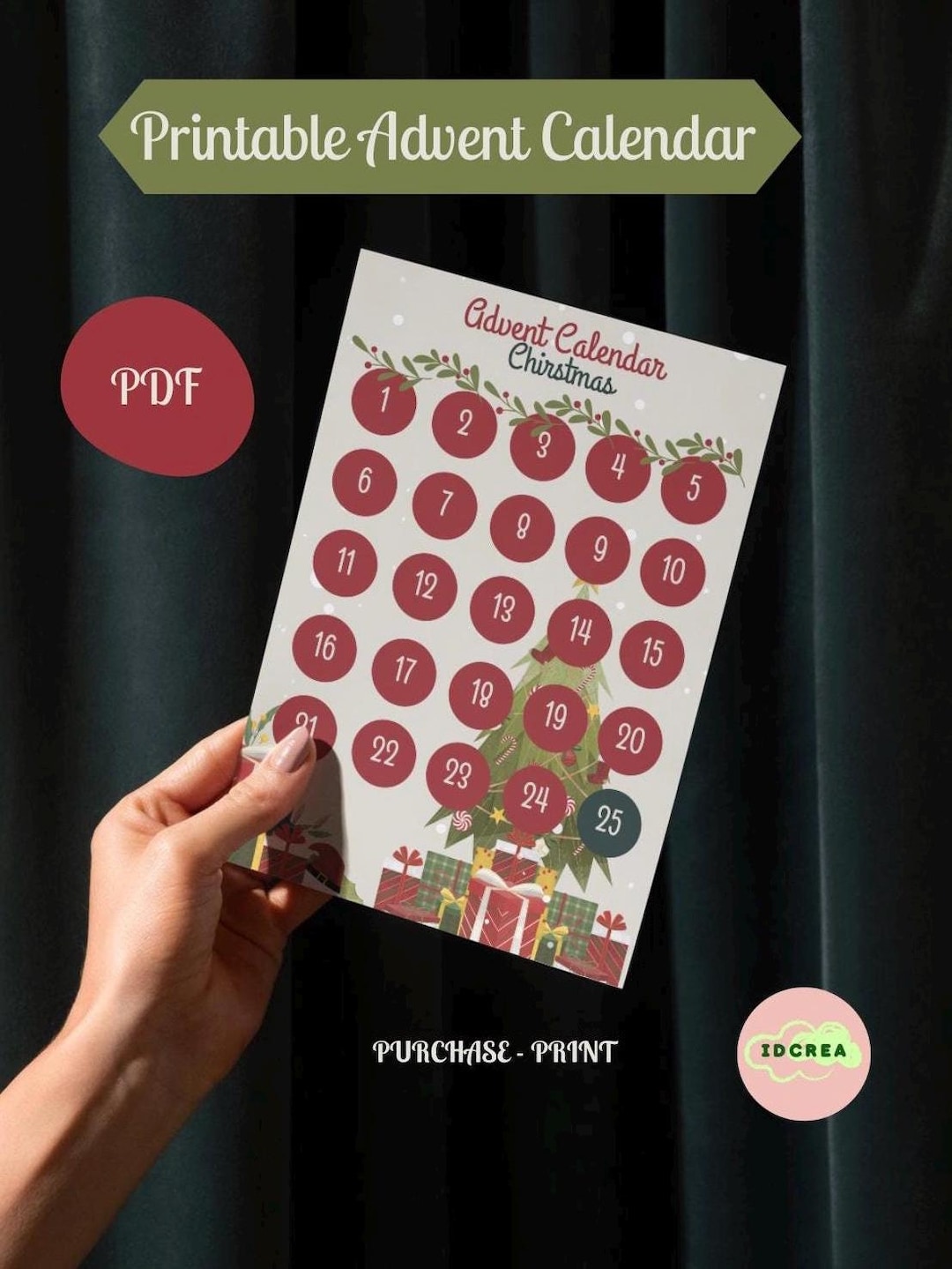 Christmas Advent Calendar to Download Digital Advent Calendar for ...