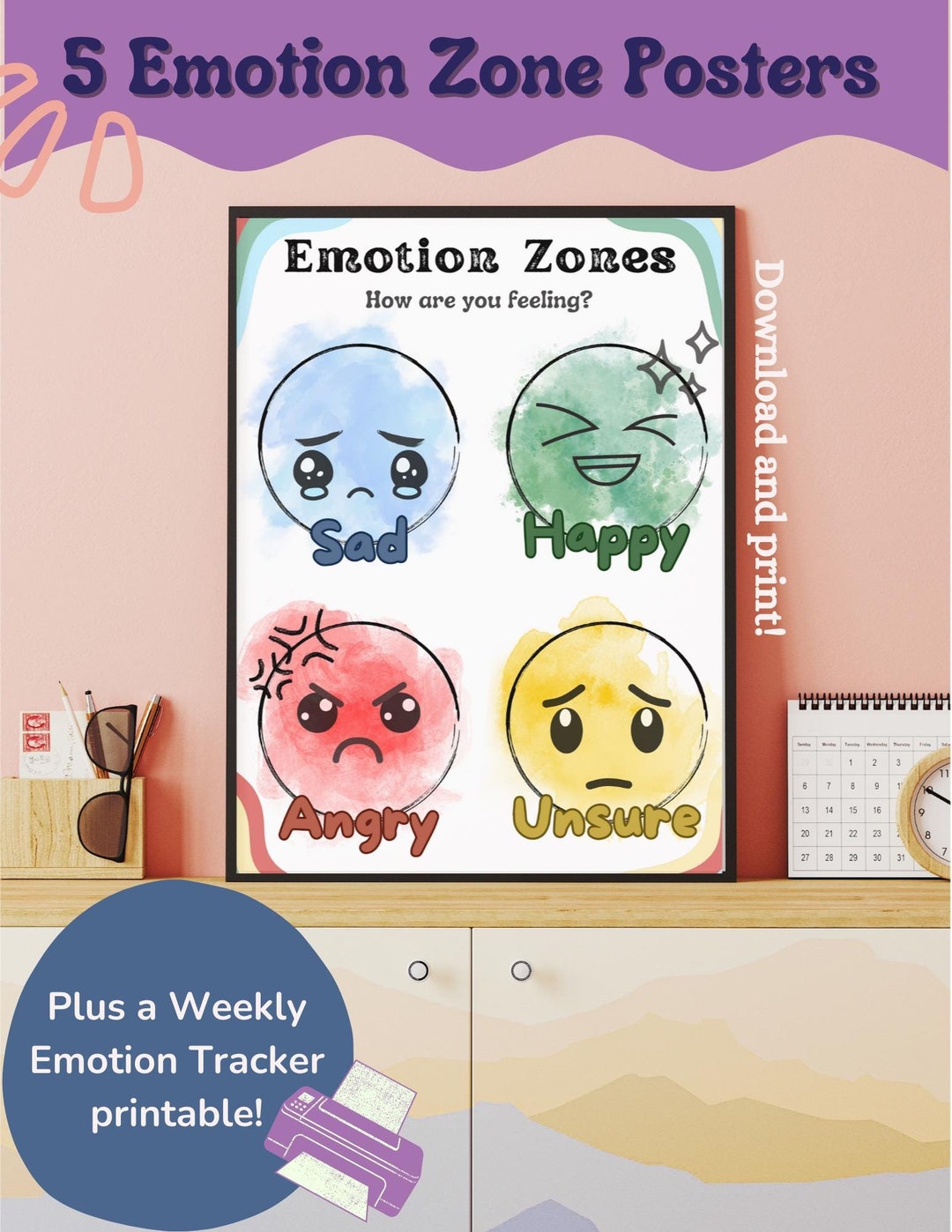 Emotion Zone Poster for Classroom Poster Emotion Poster Regulation ...