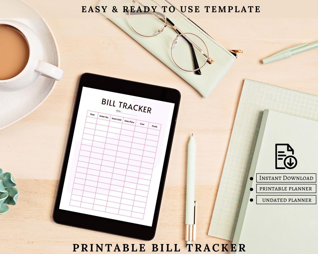 Bill Tracker Printable Bill Tracker Digital Yearly, Monthly, Weekly ...