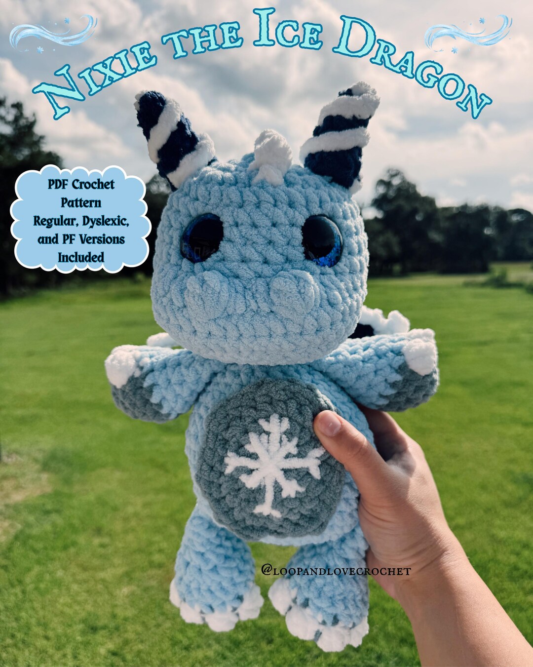 Nixie the Ice Dragon | Crochet Pattern | Amigurumi Crochet | Dragon Crochet Pattern | PDF ...