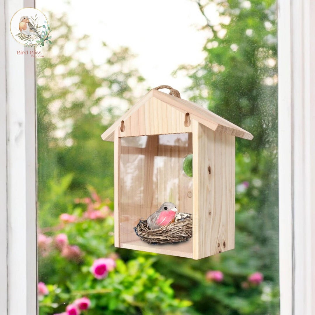 Wooden Window Bird House / Hanging Bird House for Outdoor / Decorative ...