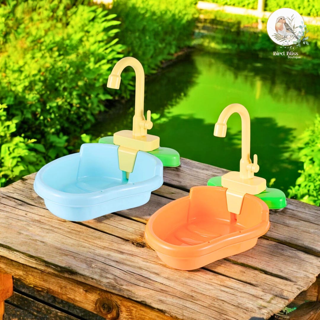 Parrot Bath Basin, Plastic Bird Bath Basin, Outdoor Parrot Water Dish ...