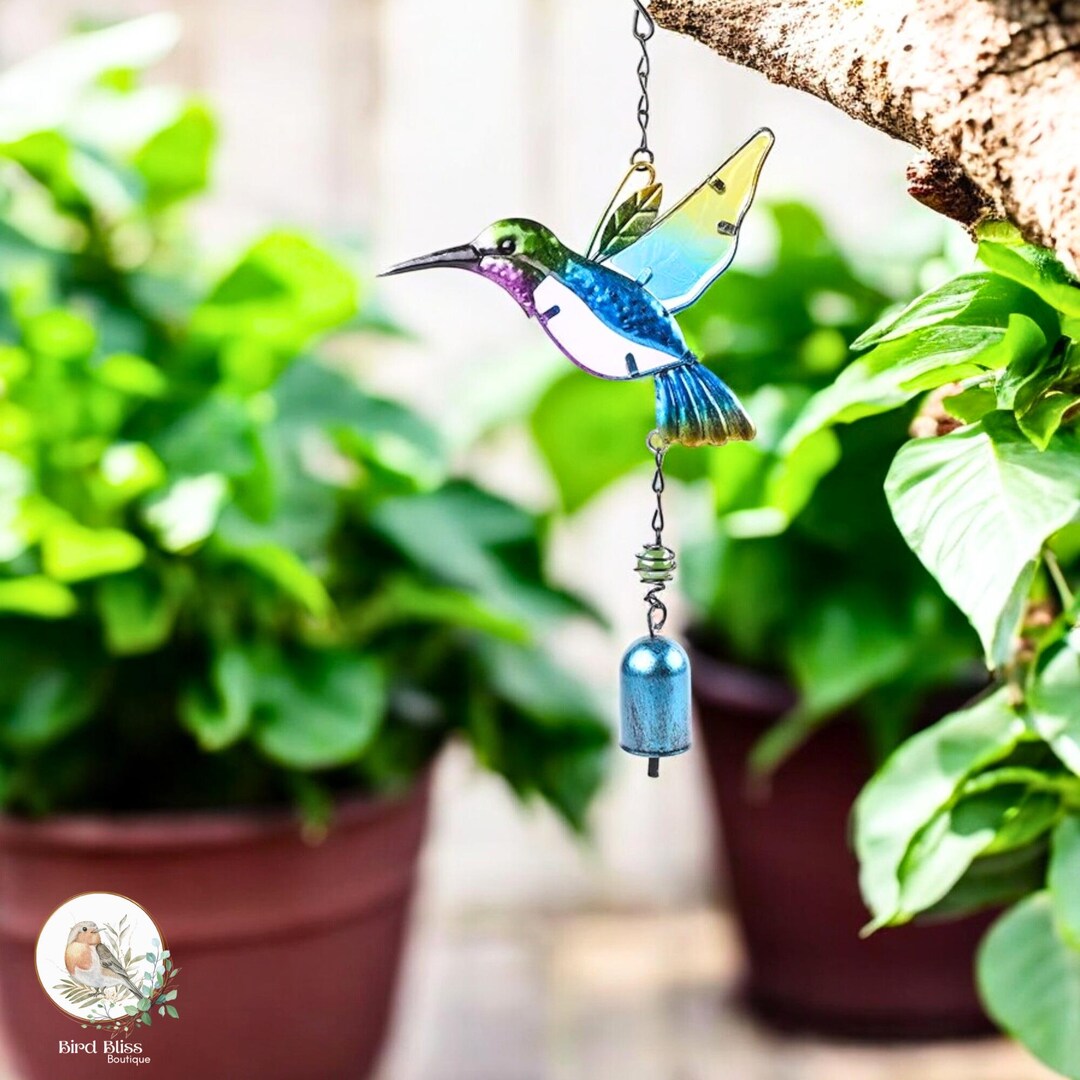 Hummingbird Wind Chimes, Metal Garden Wind Chimes for Outdoors, Garden ...