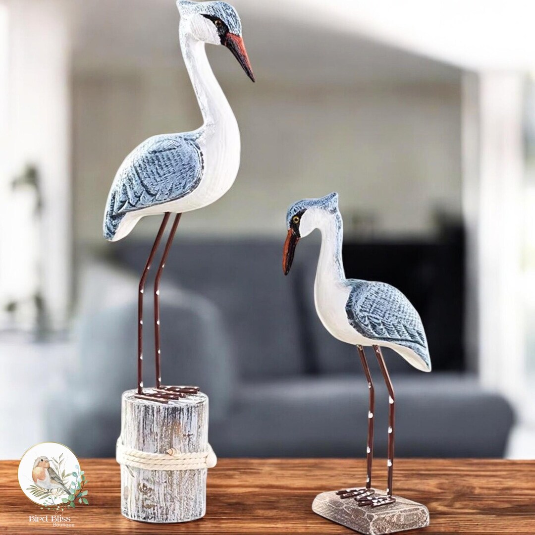 Sea Bird Statue Decor, Wooden Material, Tall & Short Variations, Beach ...