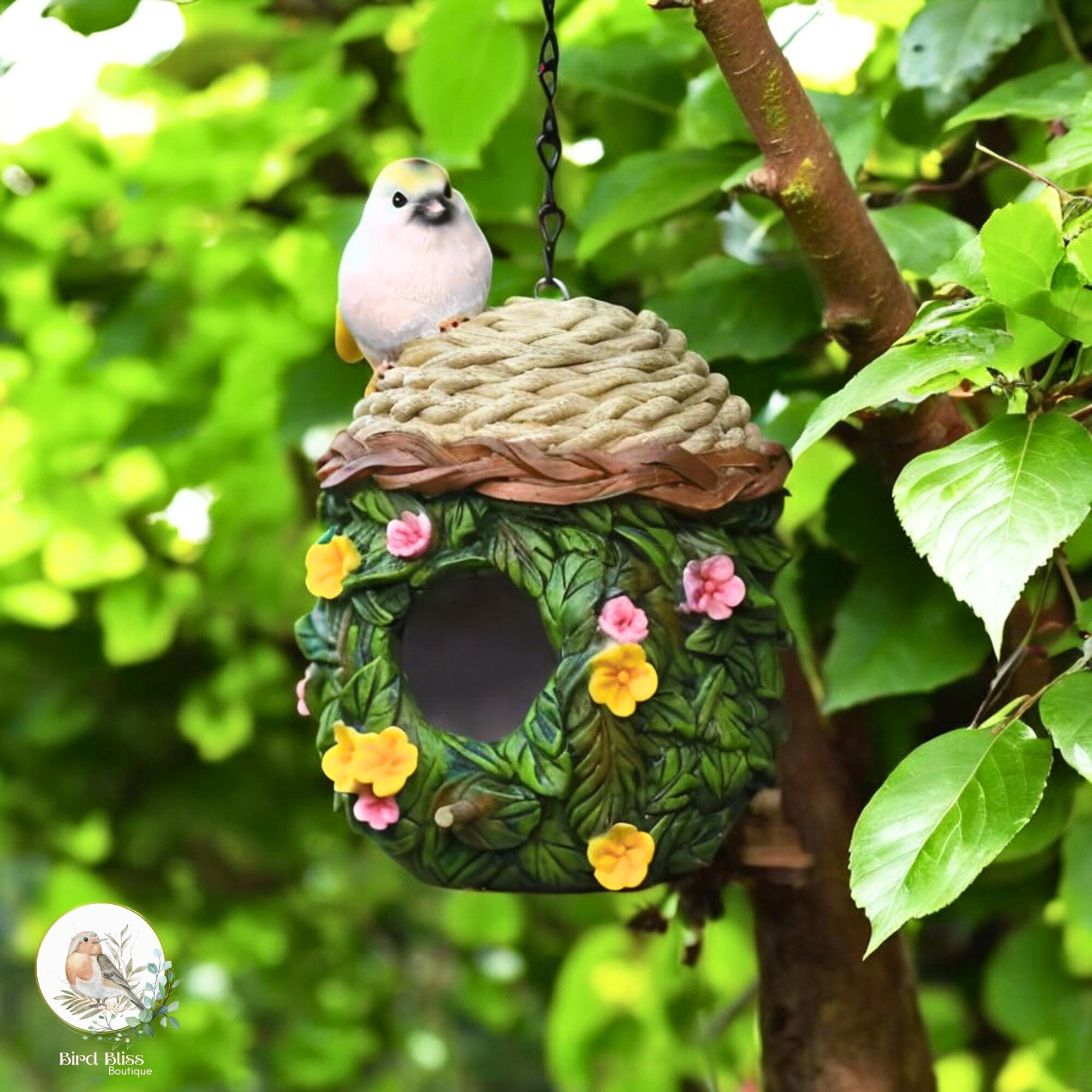 Creative Resin Hanging Bird House, Colorful Outdoor Bird Feeder, Resin ...