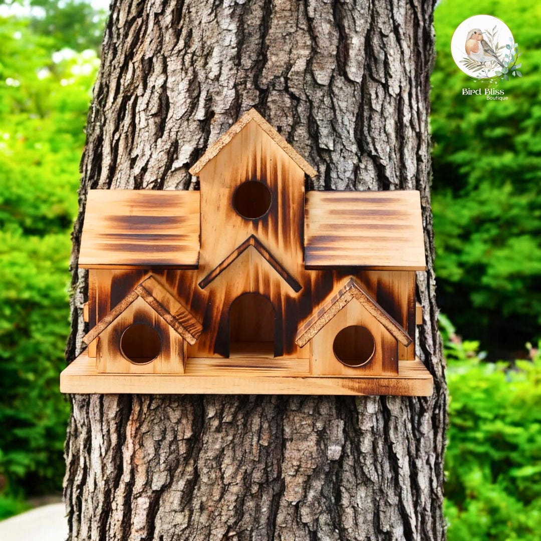 Creative Wooden Bird House, Multi-level Design for Small to Medium ...