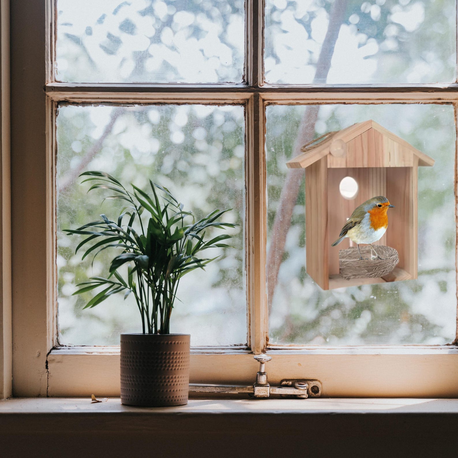 Wooden Window Bird House, Acrylic Viewing, Outdoor Hanging Feeder - Etsy