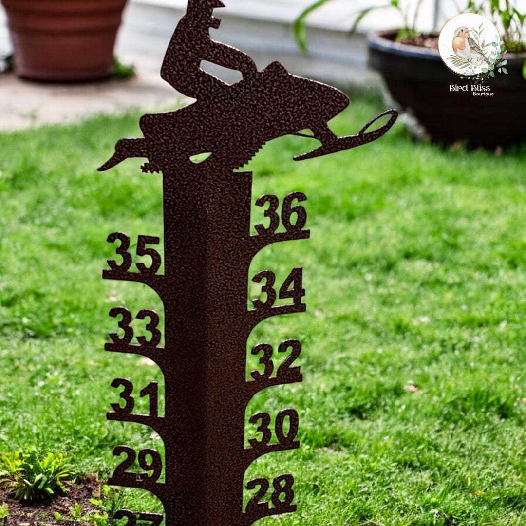 Snow Gauge Creative Yard Stick Ruler, Metal Yard Stick for Garden ...