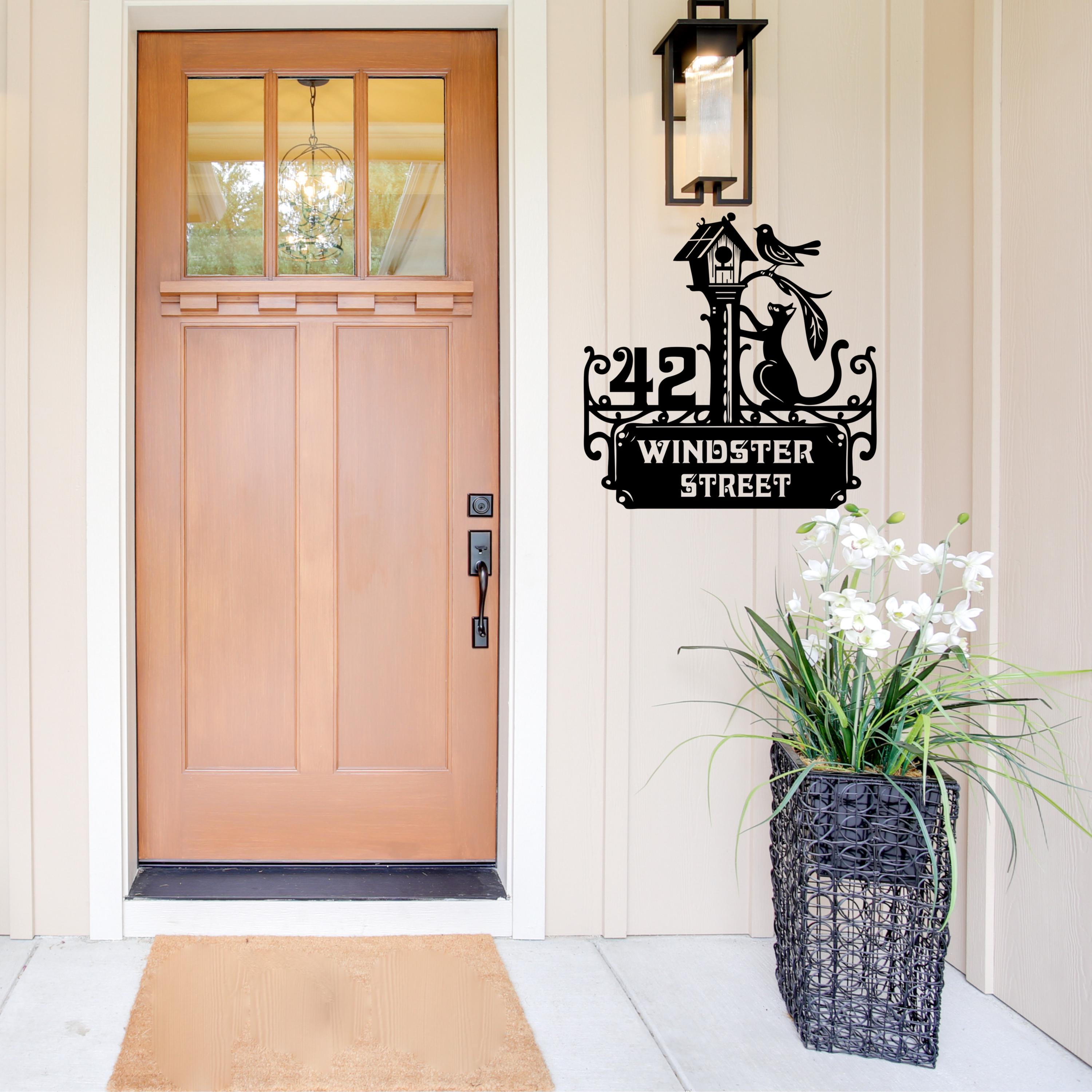Custom Metal Address Plaque With House Number, Personalized Outdoor ...